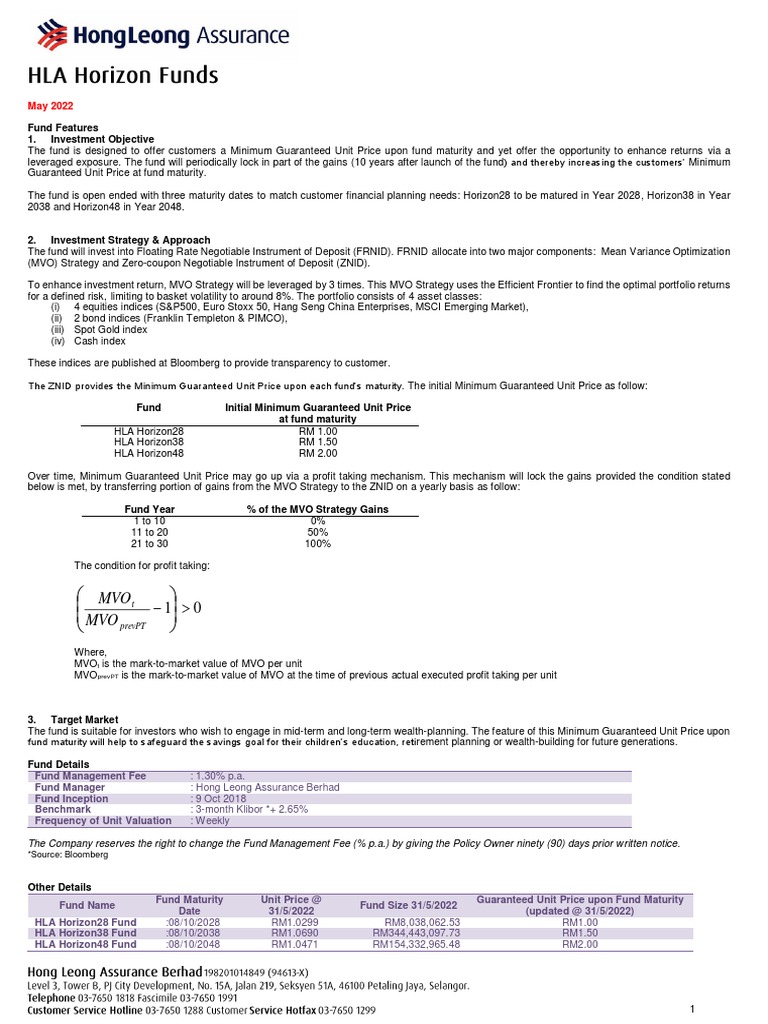 Horizon Fund May 22 | PDF | Investment Fund | Investing