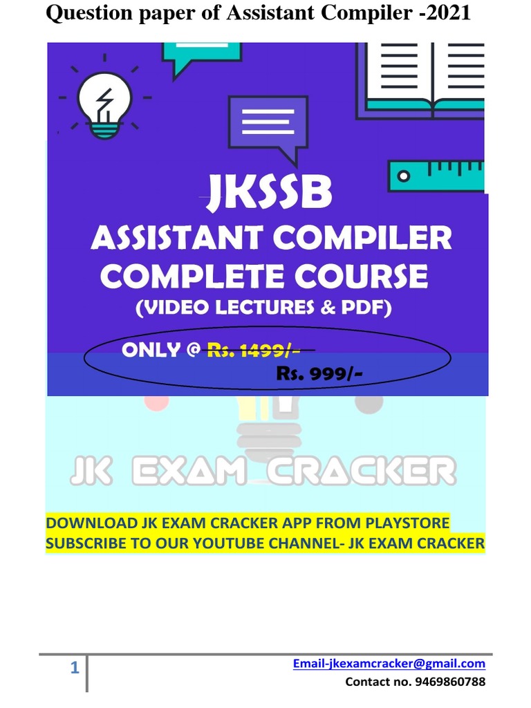 Set-03-Jkssb Assistant Compiler by JK Exam Cracker | PDF | Inflation ...