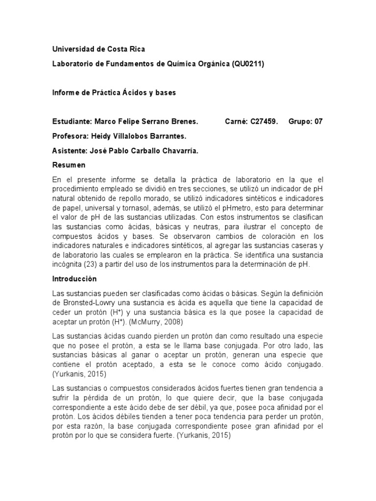 Alimentos y ácido caproico en laboratorio | PDF | Constante de ...