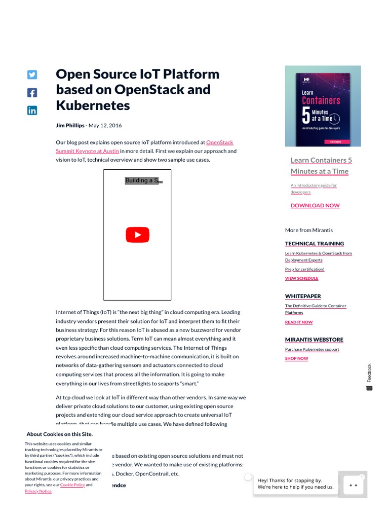 Open Source IoT Platform Based On OpenStack and Kubernetes - Mirantis ...