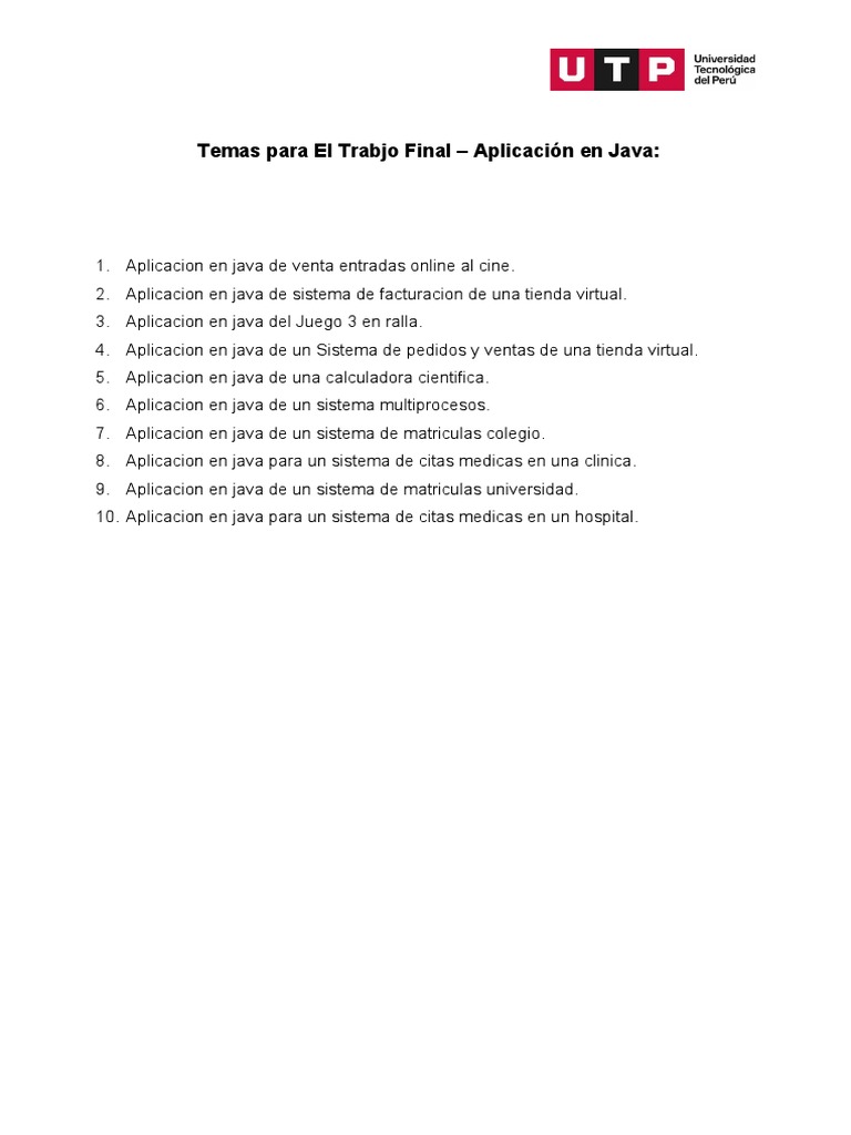 S06.s01 - Estructura Del Trabajo Final en Java 2022 | PDF | Java (lenguaje de programación ...