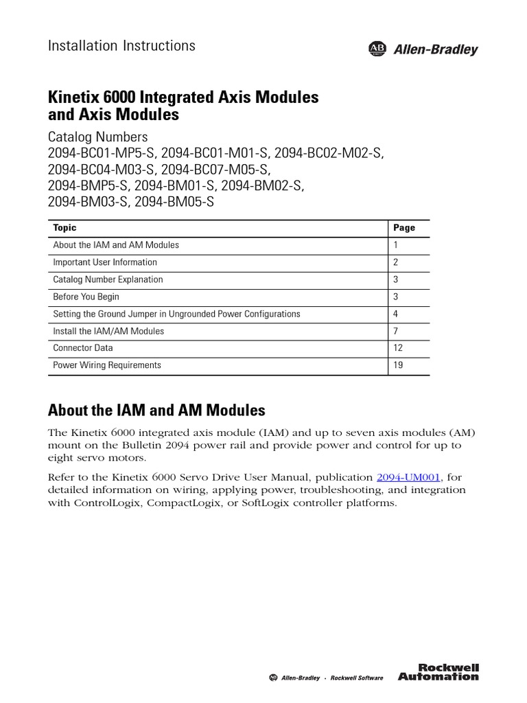 Kinetixs 6000 Integrated Axis Modules Installation Instructions | PDF ...