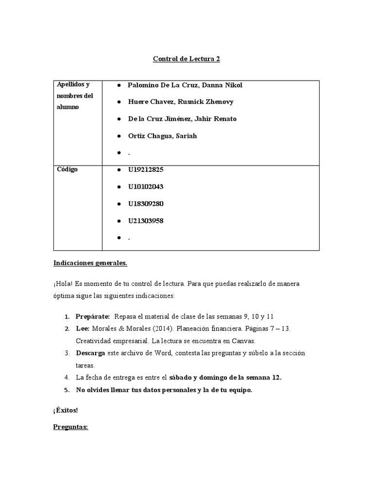 Control de Lectura 2 | PDF | Producto (Negocio) | Facebook