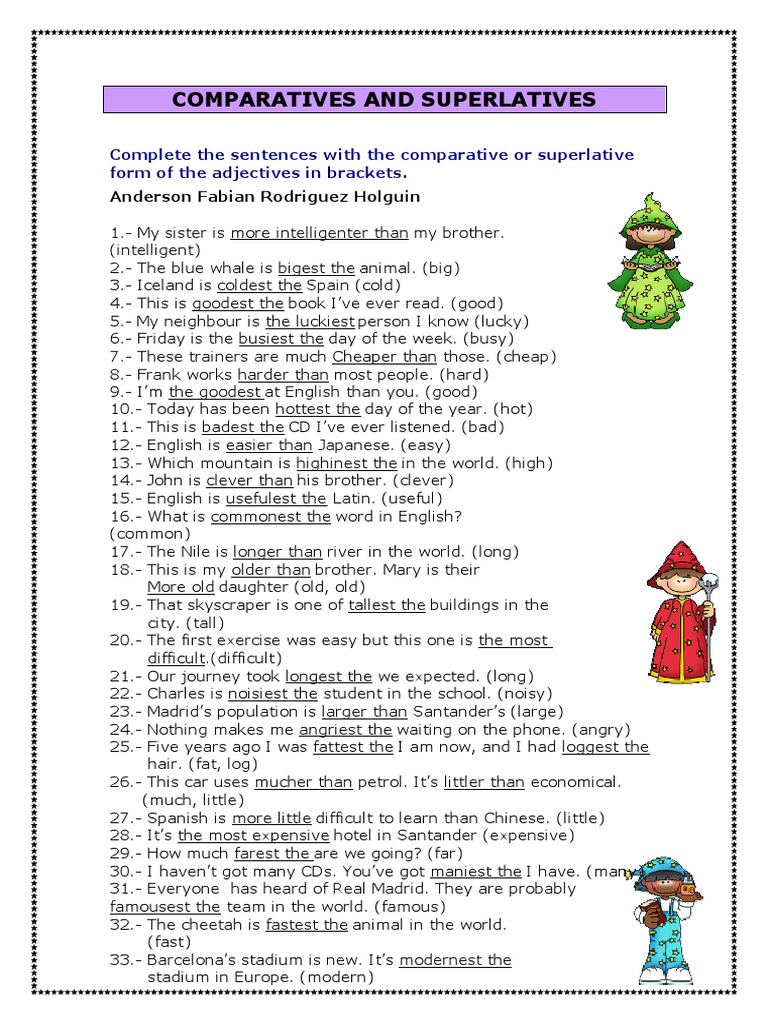 COMPARATIVES AND SUPERLATIVES | PDF