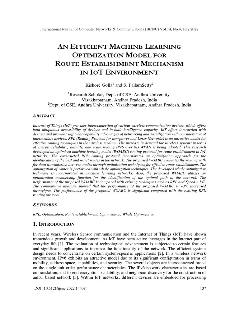 An Efficient Machine Learning Optimization Model For Route ...