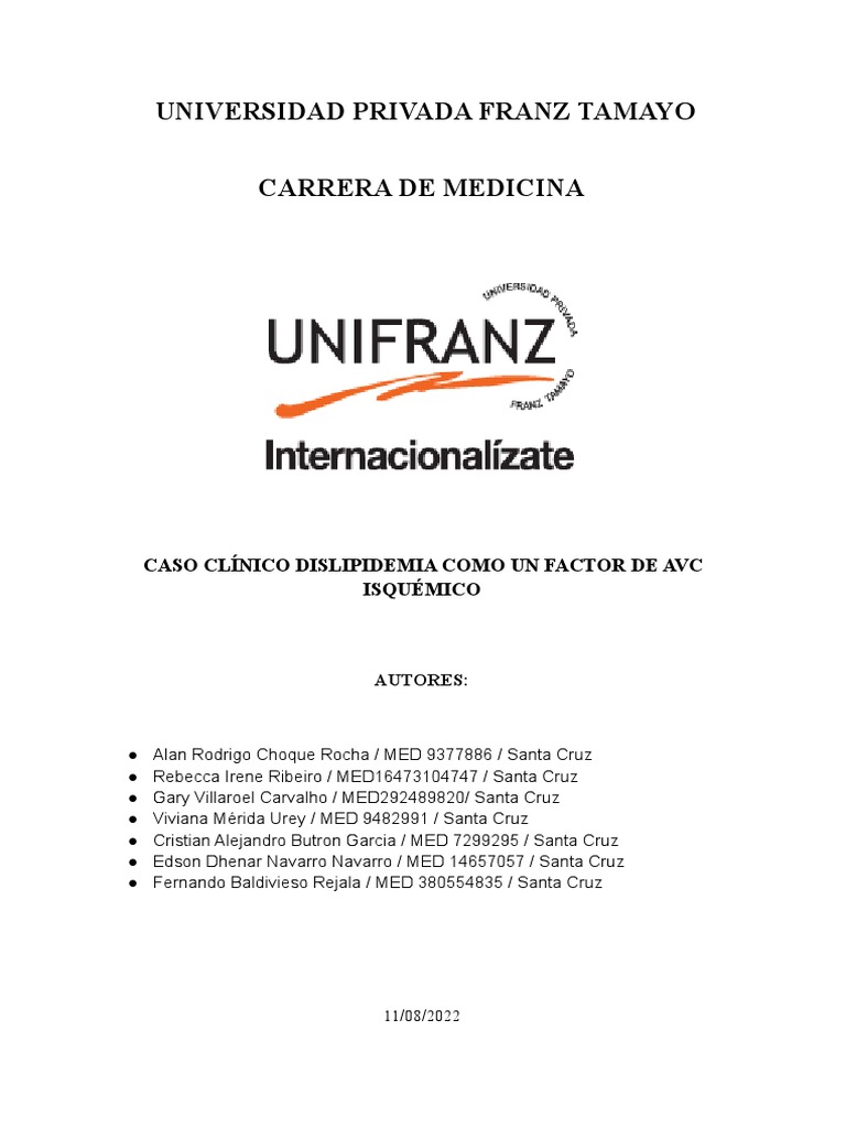 Informe Caso Clinico Semana 2 ACV | PDF | Sistema nervioso | Neurona
