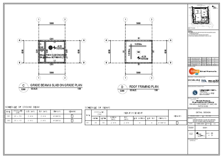 Grade Beam & Slab On Grade Plan C Roof Framing Plan D: King Abdullah ...
