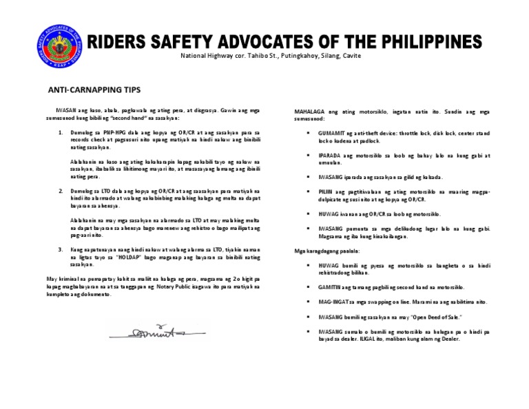 Anti-Carnapping Tips (Webinar) | PDF