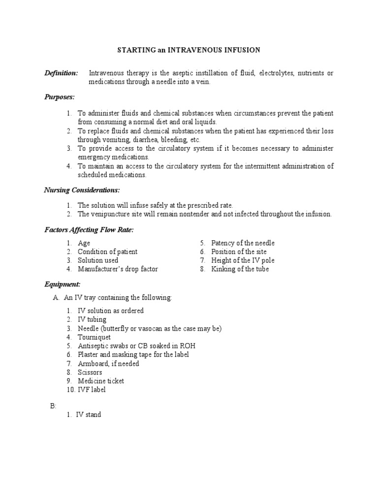 Setting Up an Intravenous Infusion: A Step-by-Step Guide to Starting IV ...