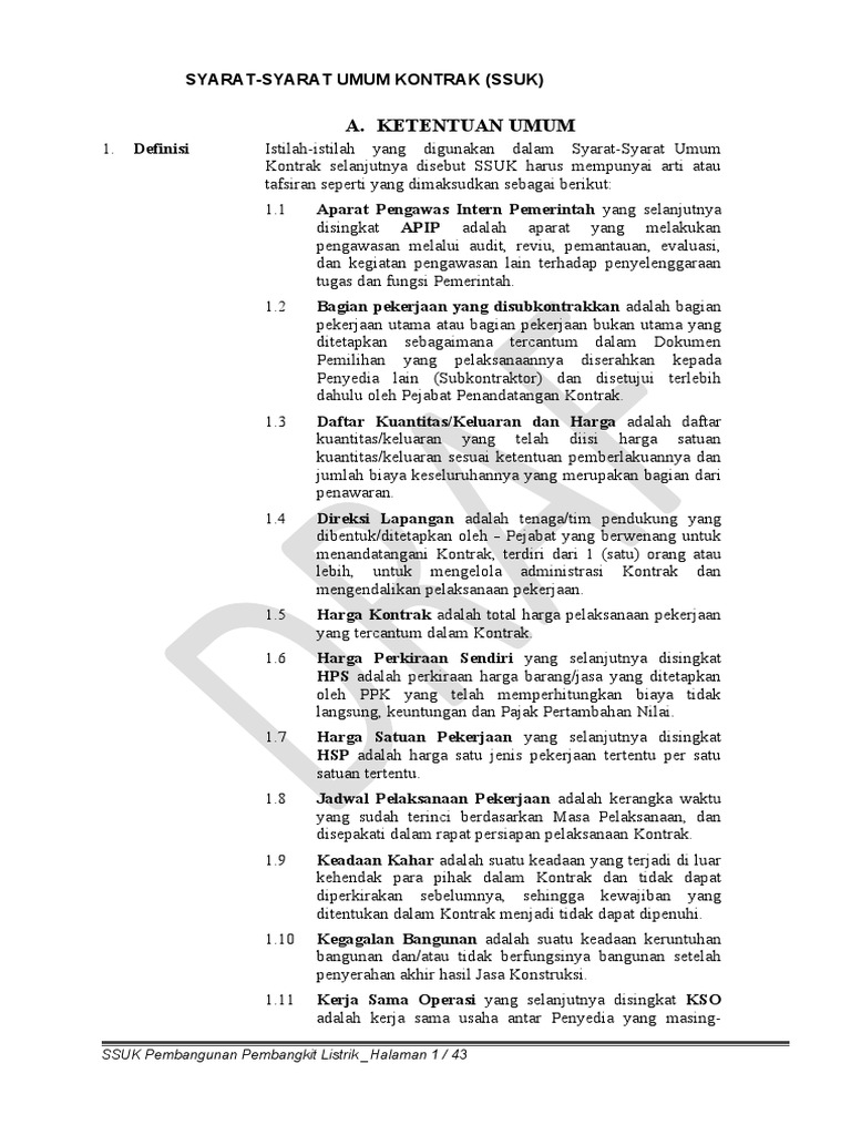 SSUK Kontrak Fisik Word | PDF