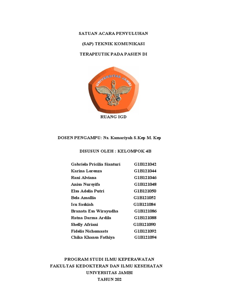Sap Komter Pasien Igd (4B) | PDF | Sains & Matematika