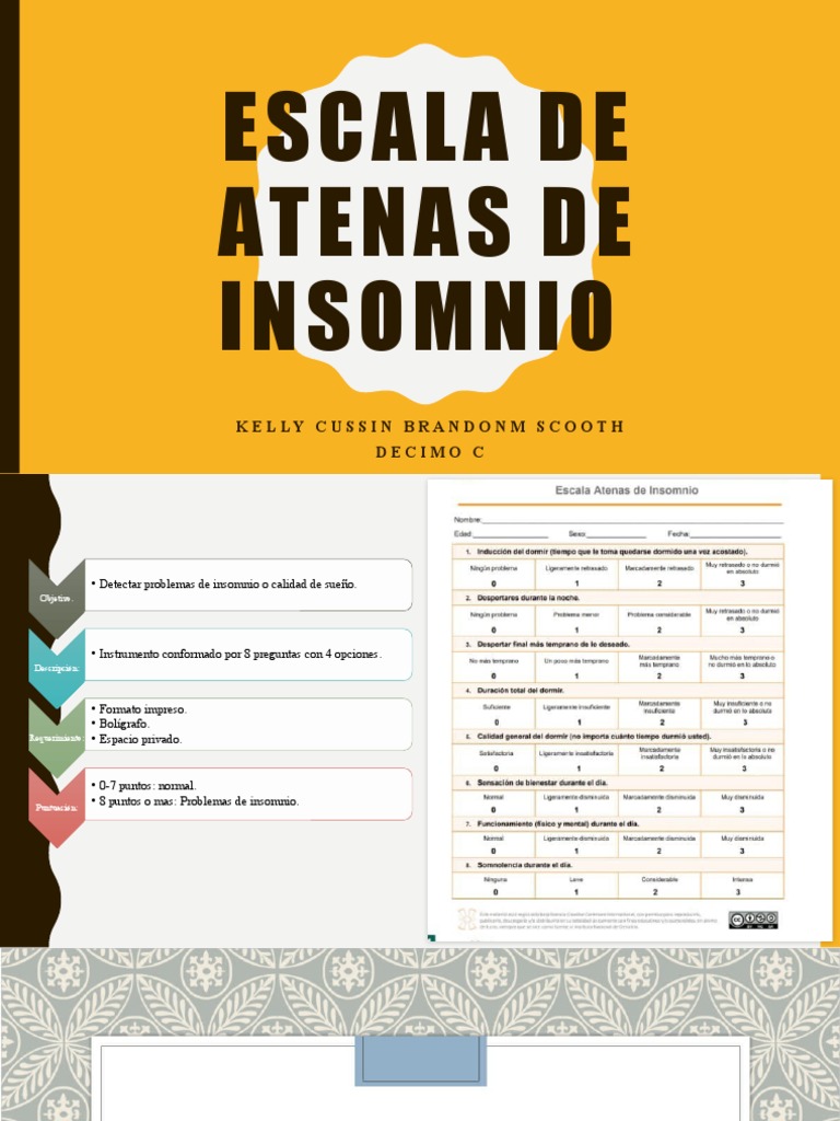 Escala de Atenas para Insomnio | PDF