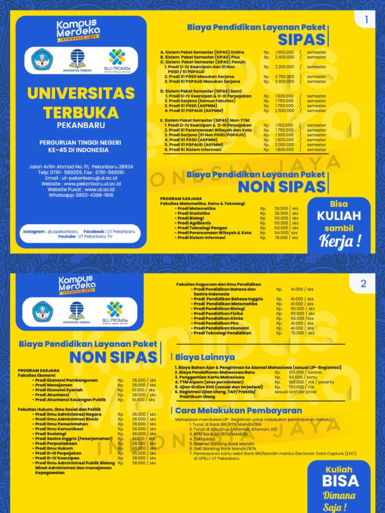 Brosur-Pendaftaran-Ut Pekanbaru 2021 | PDF