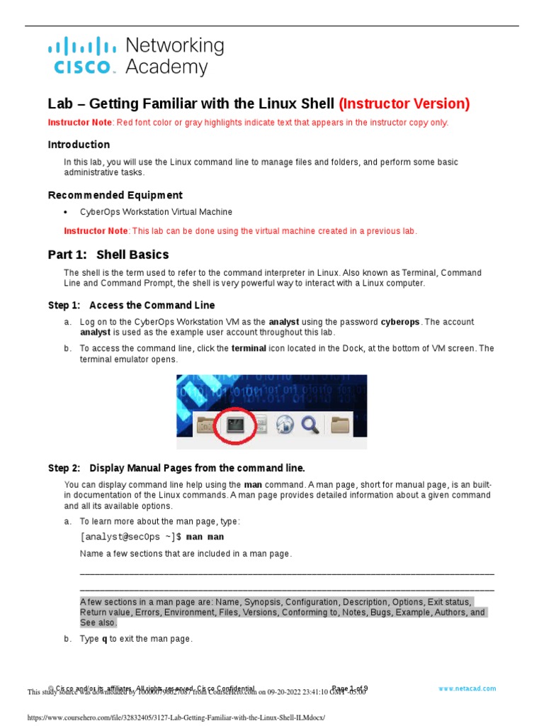 3.1.2.7 Lab Getting Familiar With The Linux Shell ILM | PDF | Command Line Interface | Computer File