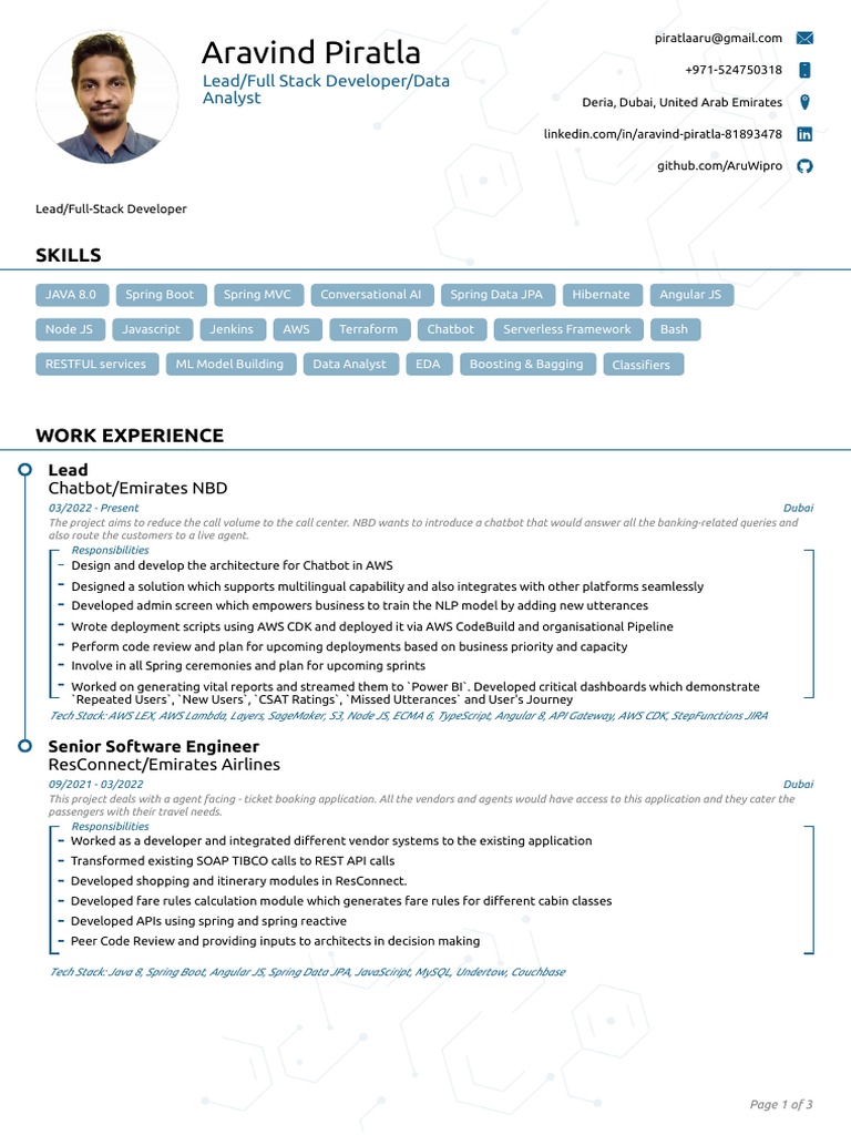 Aravind Resume | PDF | Spring Framework | Cloud Computing
