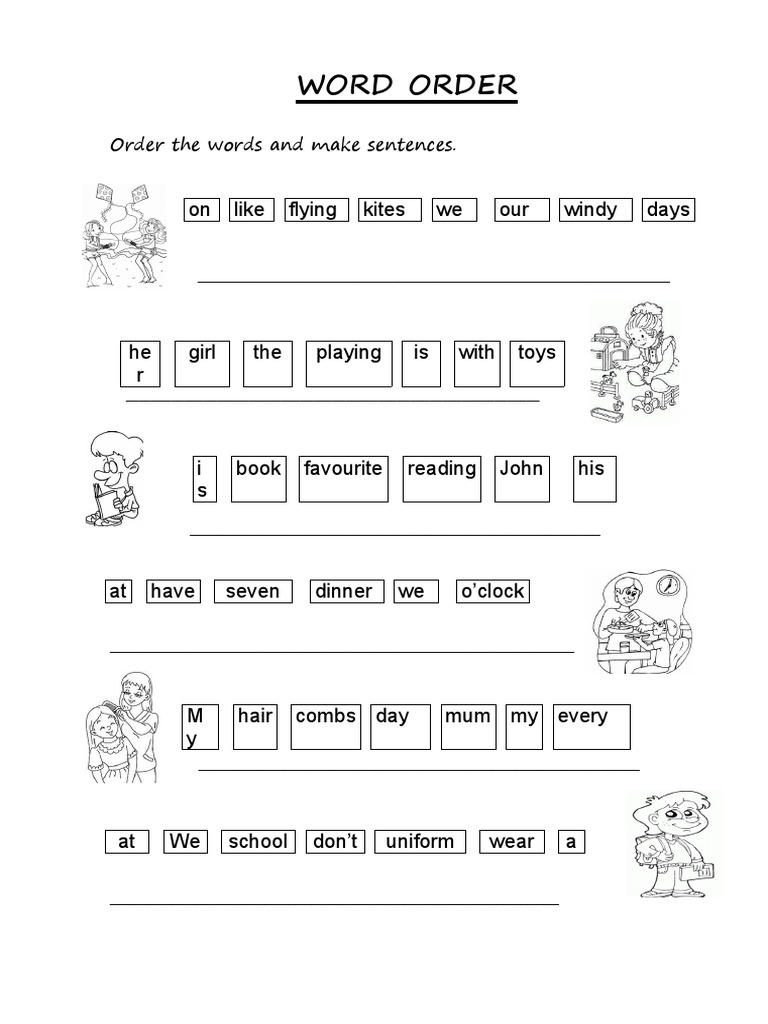 Word Order Oneonone Activities Reading Comprehension Exercise - 92248 ...