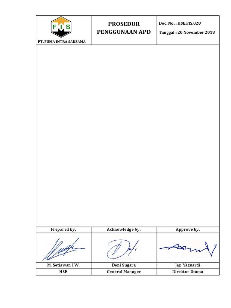 4.B. Prosedur Penggunaan APD | PDF