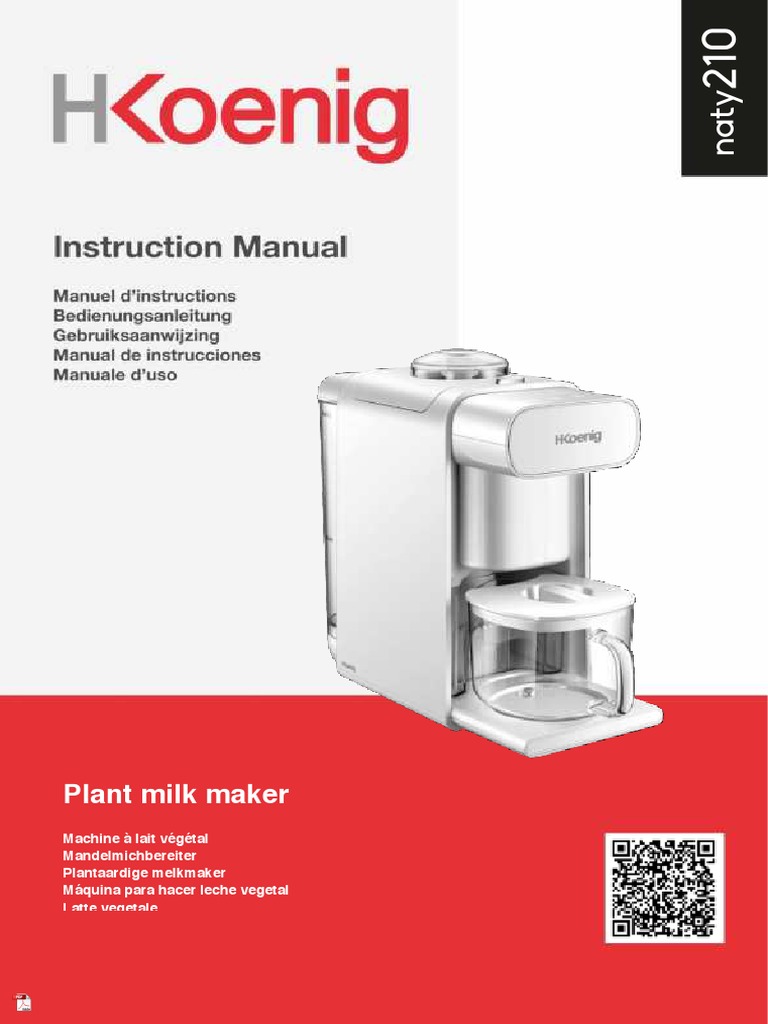 Plant Milk Maker KOENIG Notice | PDF | Home Appliance | Ac Power Plugs ...