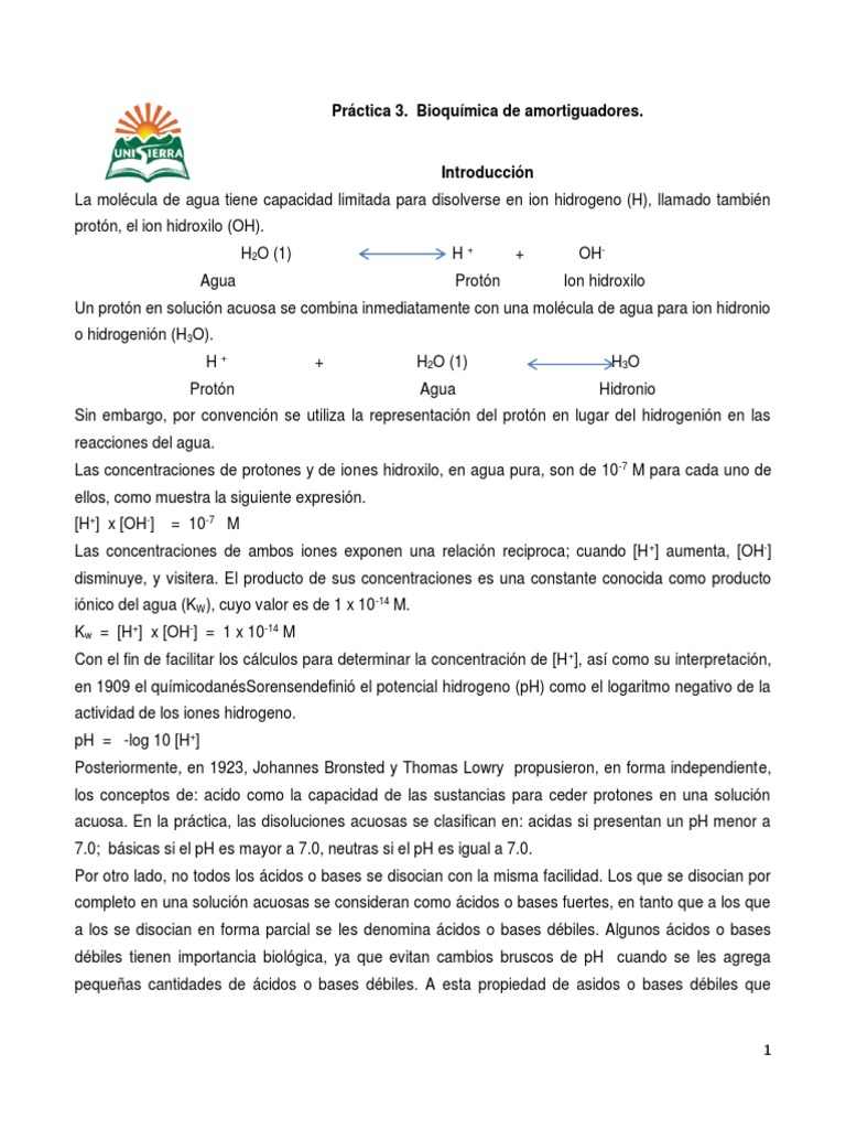 Práctica 3 PH y Amortiguadores | PDF | Ph | Ácido