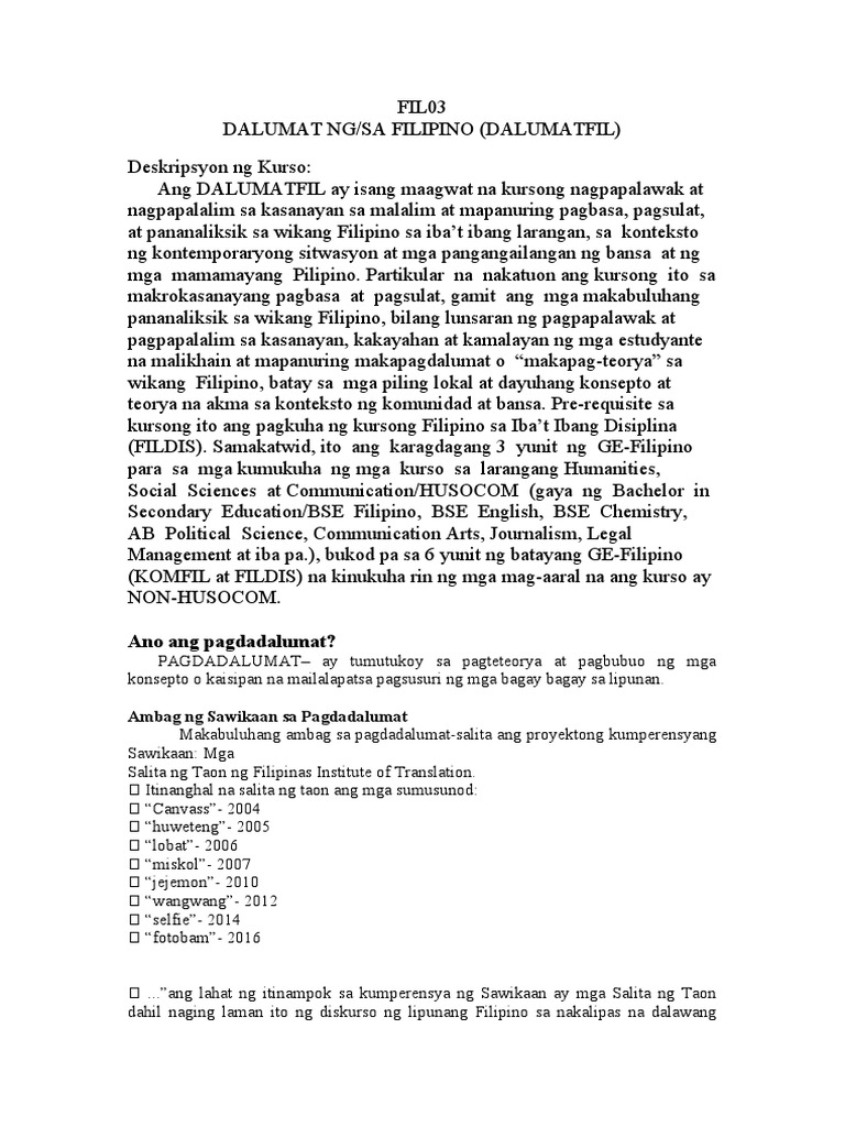 Fil03 Activity Output | PDF