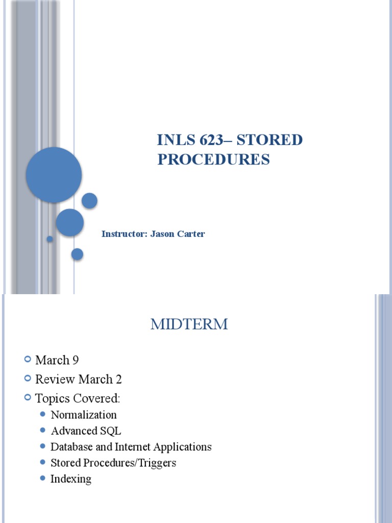 6 Stored Procedures | PDF | Parameter (Computer Programming) | Databases 6 Stored Procedures | PDF | Parameter (Computer Programming) | Databases