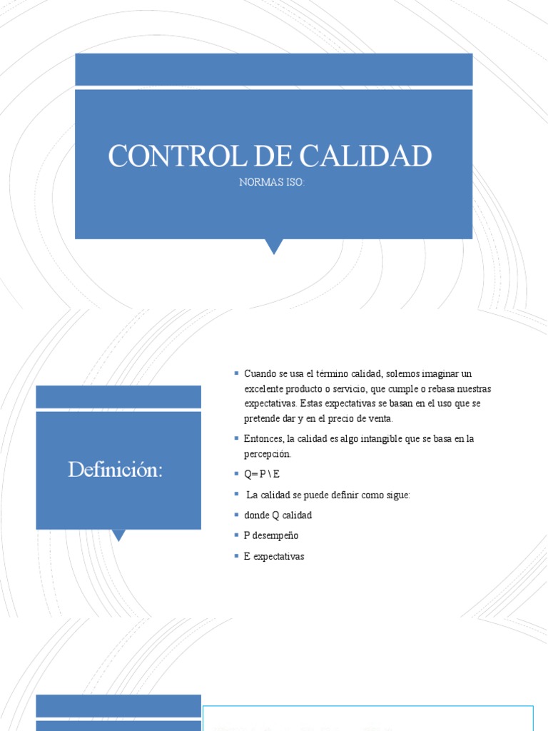 Control de Calidad y Normas ISO | PDF | Calidad (comercial ...