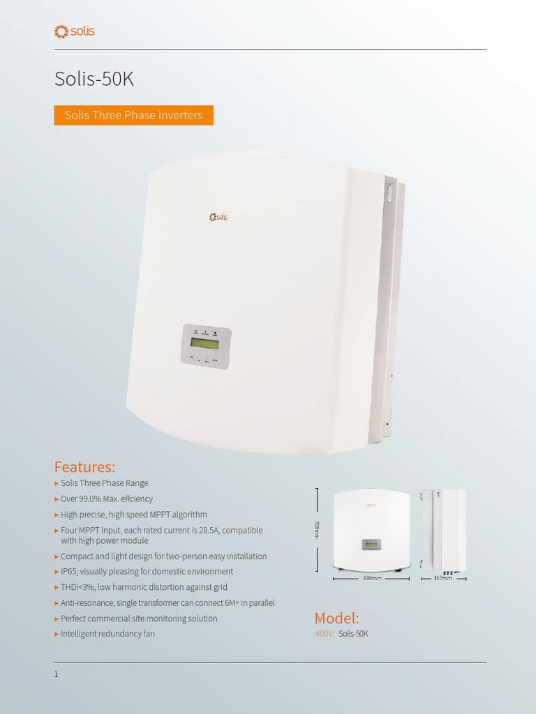 Datasheet Solis-50K | PDF | Electrical Engineering | Electricity