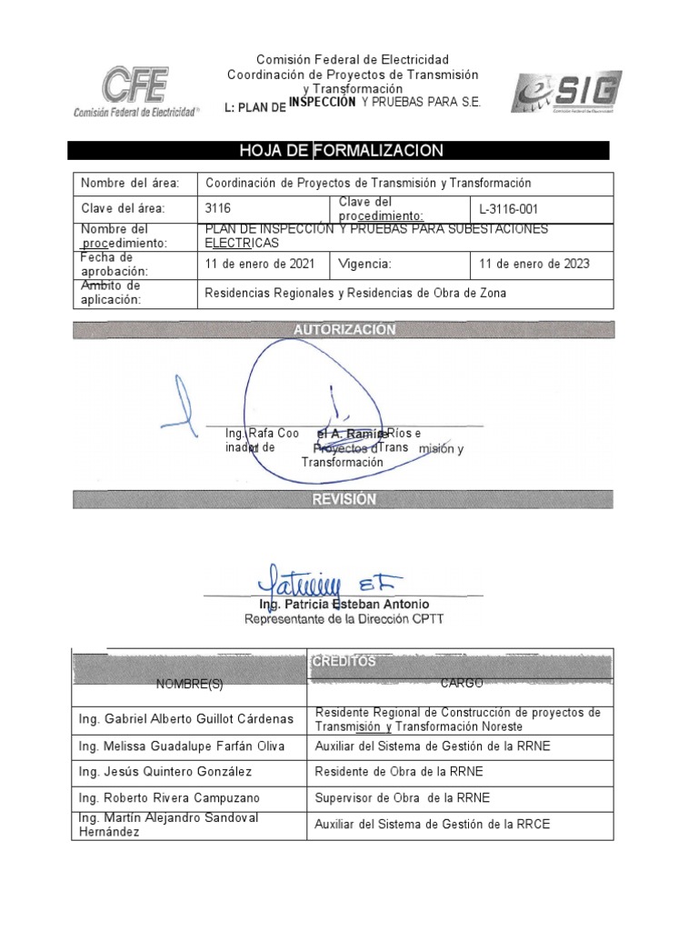 Hoja de Formalizacion: Inspección Y Pruebas para S.E | PDF | Informática