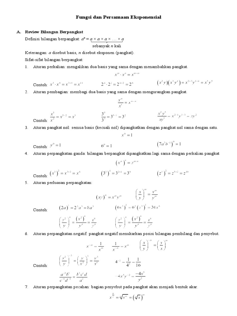 Fungsi Dan Persamaan Eksponensial | PDF | Metode & Bahan Ajar