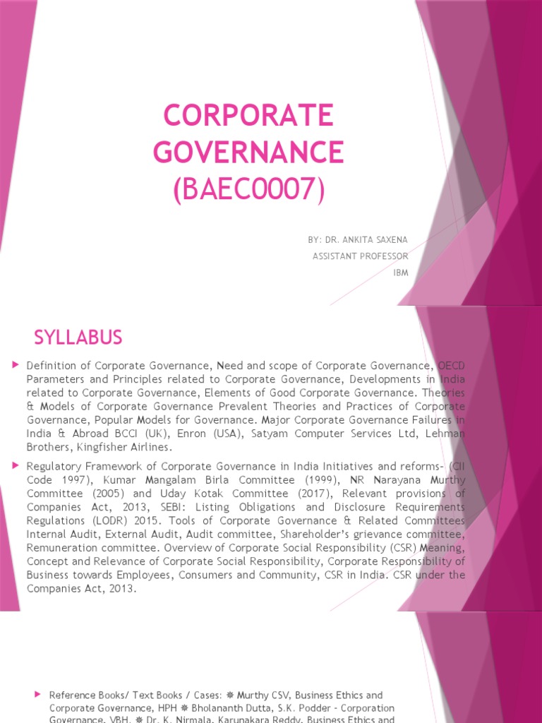 Corporate Governance (Baec0007) New | PDF | Corporate Governance ...