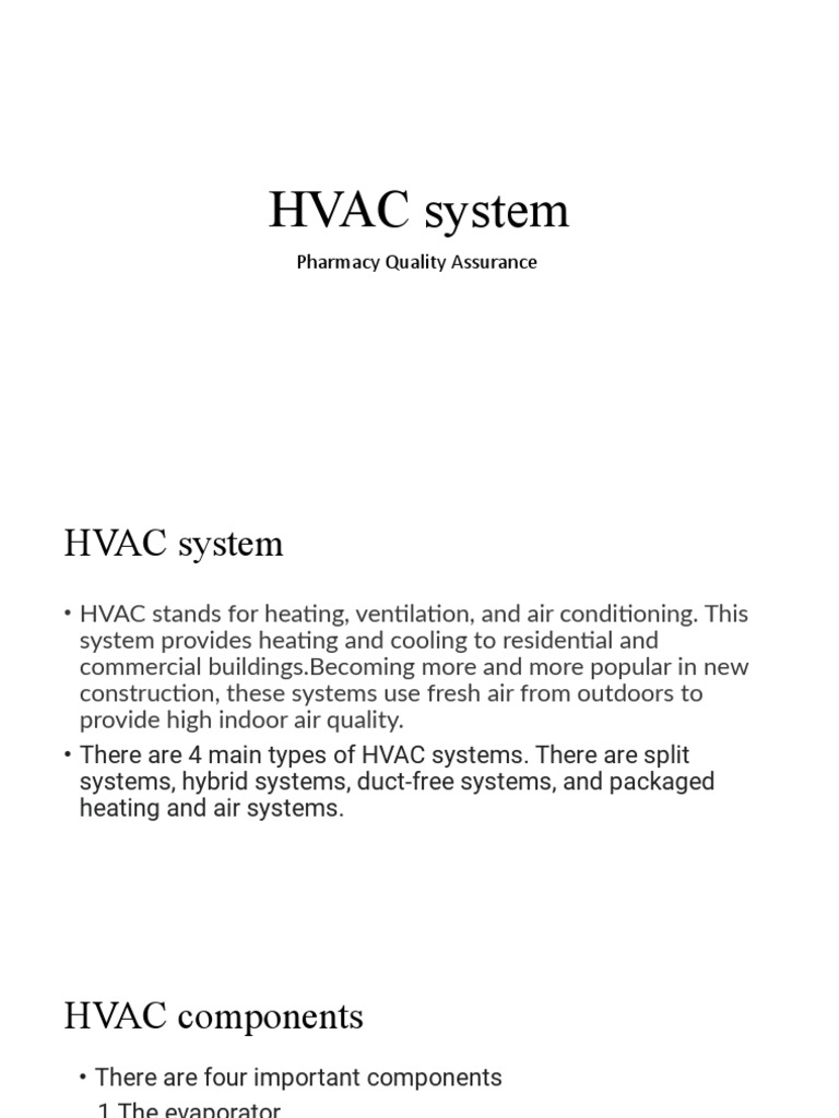 Overview of HVAC Systems and Components | PDF | Air Conditioning ...