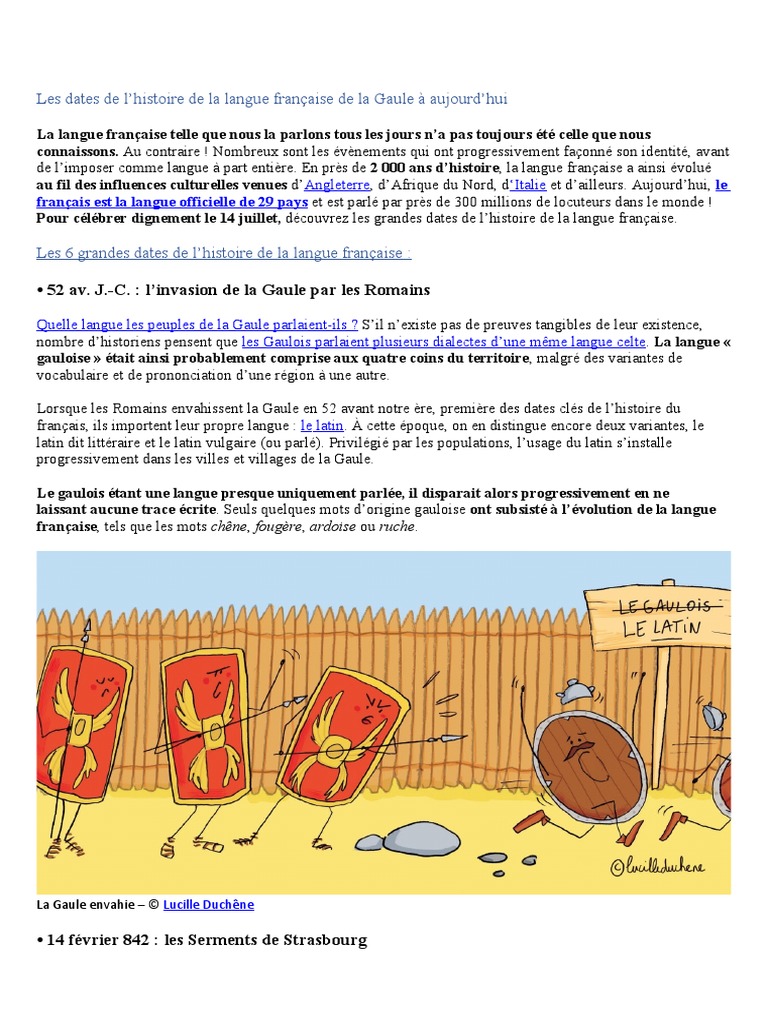 Les Dates Historique Et Expressions | PDF | Langue française | Gaule