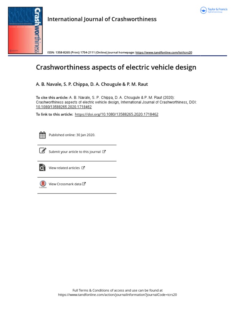 Crashworthiness Aspects of Electric Vehicle Design | PDF | Electric Vehicle | Power Inverter