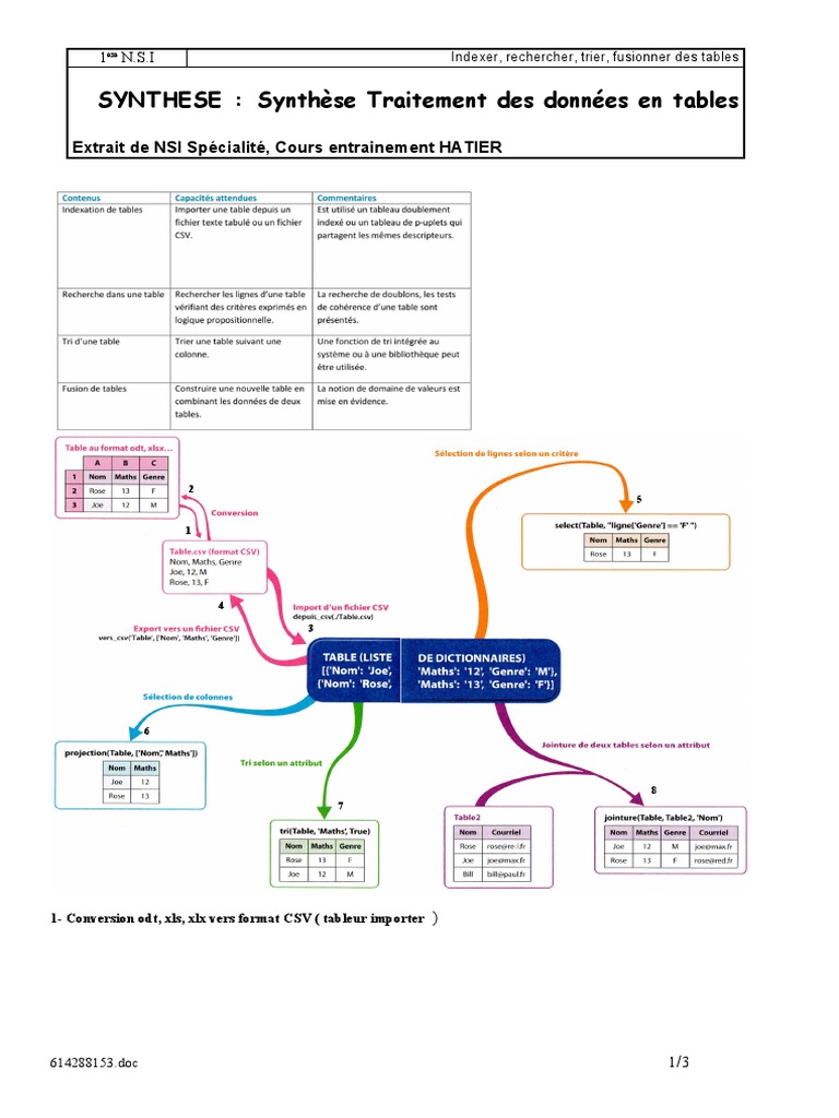 4 - Synthèse Sequence 1d Représentation Des Données | PDF | Logiciel de bureau | Fichier ...