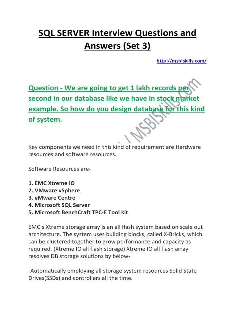 Pawan Khowal SQL Server Interview Questions and Answers Set 3 | PDF | Microsoft Sql Server ...