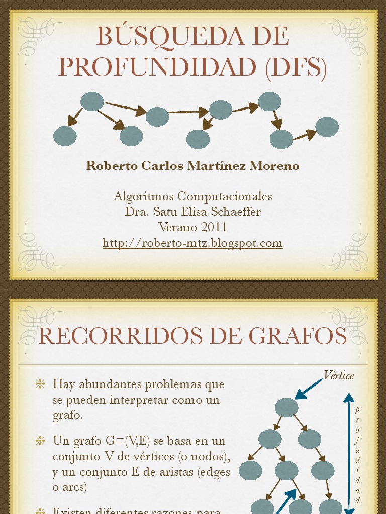 Algoritmo de Búsqueda en Profundidad DFS | PDF | Teoría de grafos | Vértice (teoría de grafos)