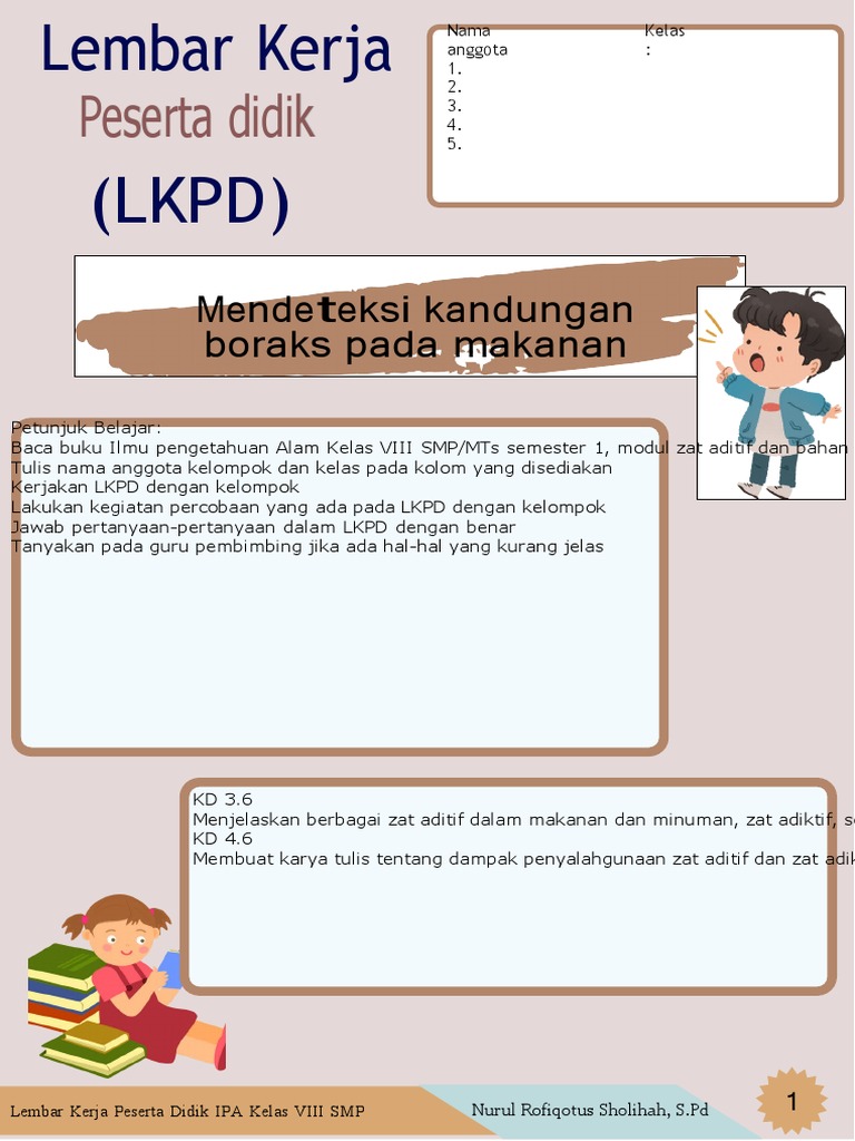 LKPD Zat Aditif | PDF