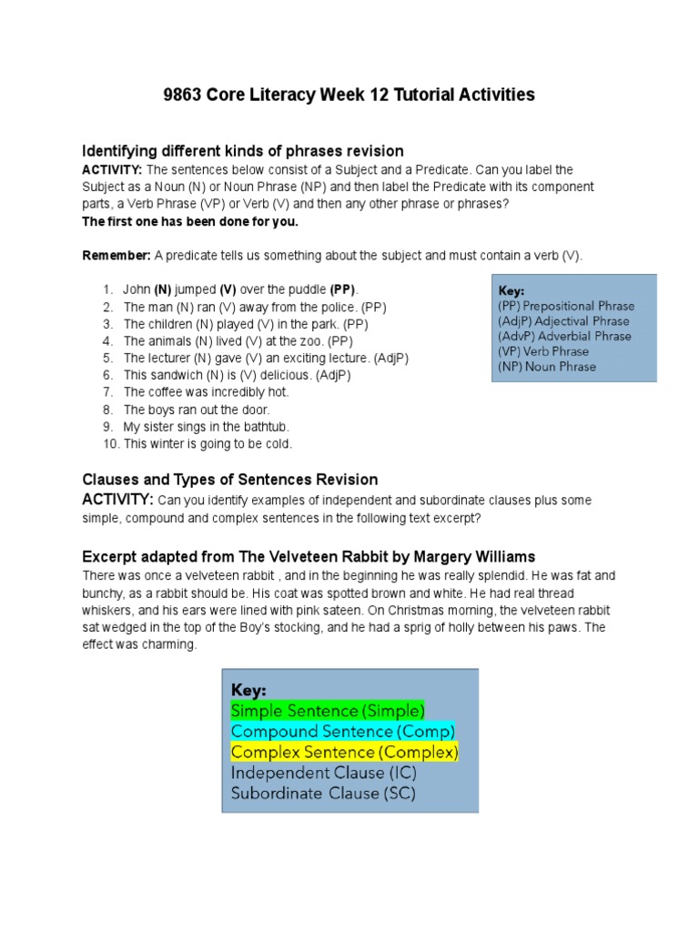 Identifying Phrase Types | PDF | Phrase | Predicate (Grammar)