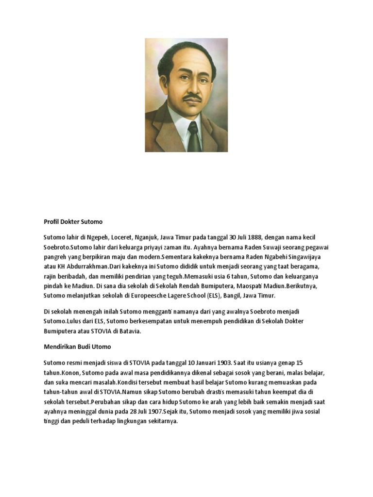 Biografi Dr. Sutomo | PDF