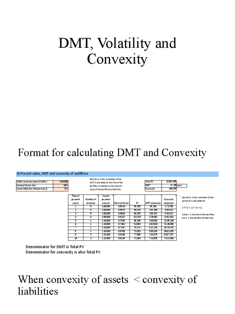 DMT and Convexity Calculation Guide | PDF | Bond Duration | Financial ...