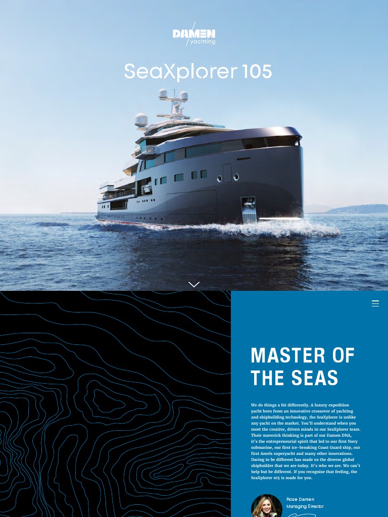 SX105 SeaXplorer 105 Digital Brochure v1.1 | PDF | Yacht | Elevator