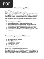 Barangay Captain and Kagawad Roles | PDF | Government | Governance