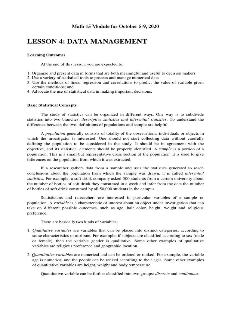 Math 15 Module | Download Free PDF | Statistics | Level Of Measurement Math 15 Module | Download Free PDF | Statistics | Level Of Measurement