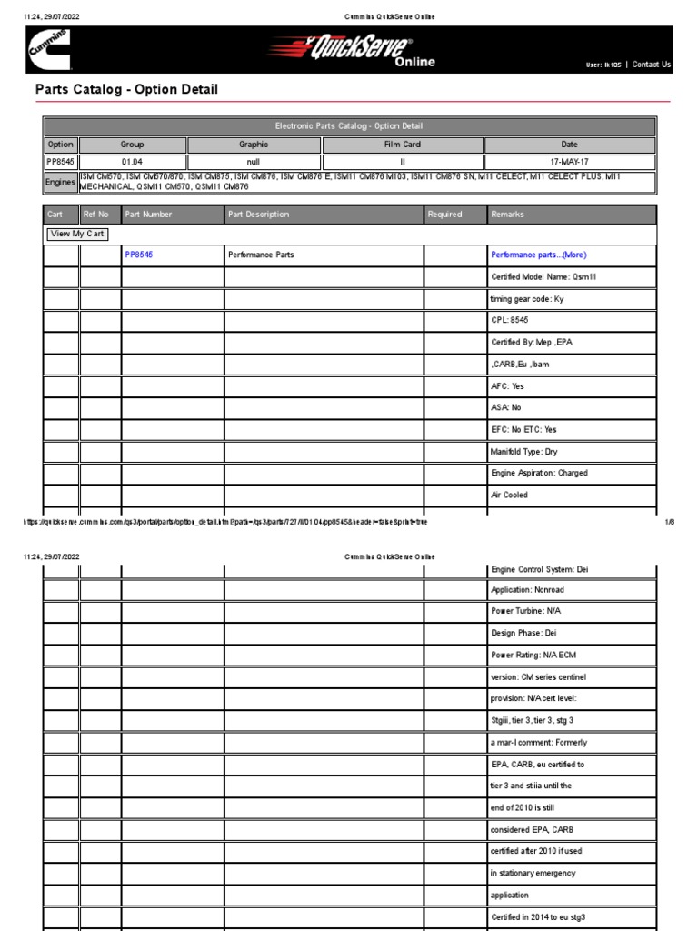 QSM11 Part Performance | PDF | Piston | Electrical Connector
