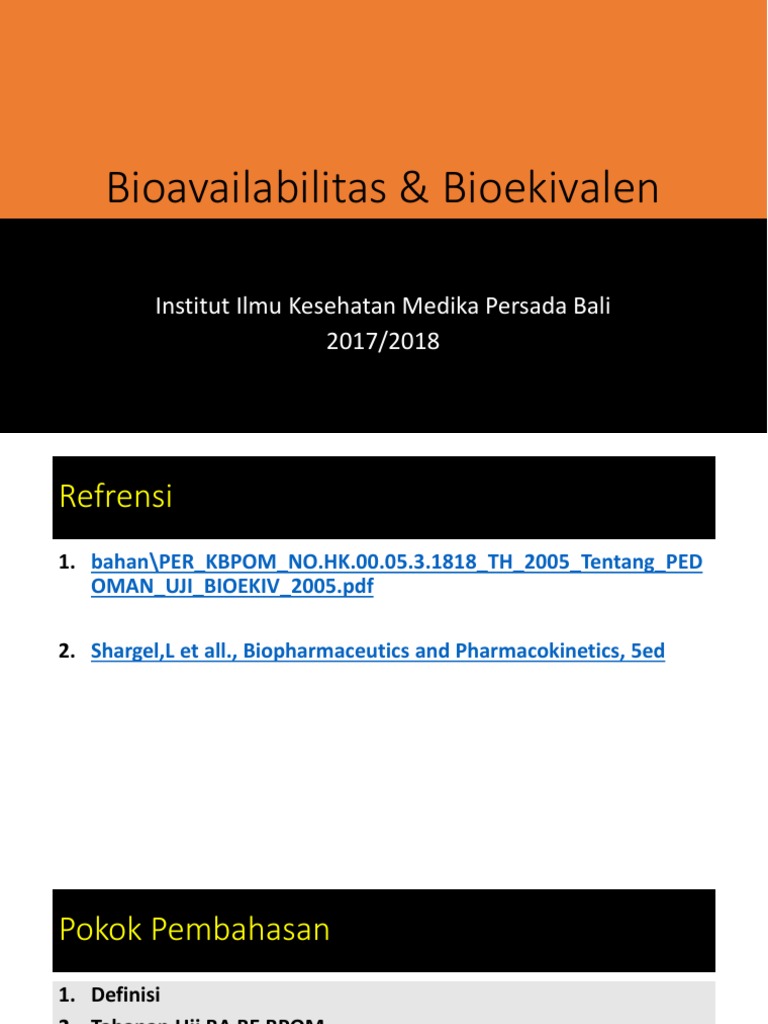 Bioavailabilitas Dan Bioekuivalen Windra | PDF