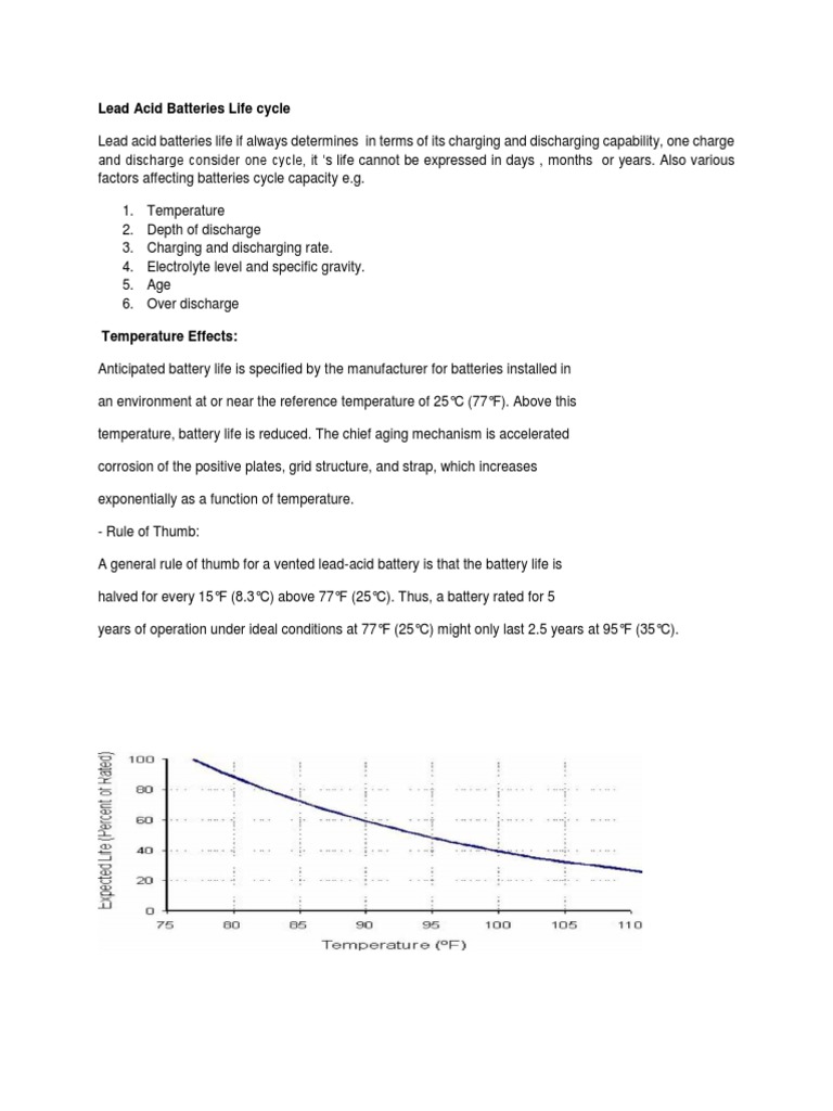 Lead Acid Batteries Life Cycle | PDF | Rechargeable Battery | Energy ...