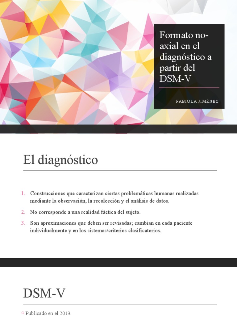 Formato no-axial en el diagnóstico a partir del DSM-V | PDF