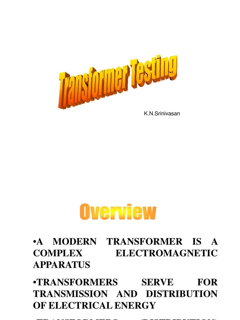Transformer Testing Notes | PDF | Transformer | Capacitor
