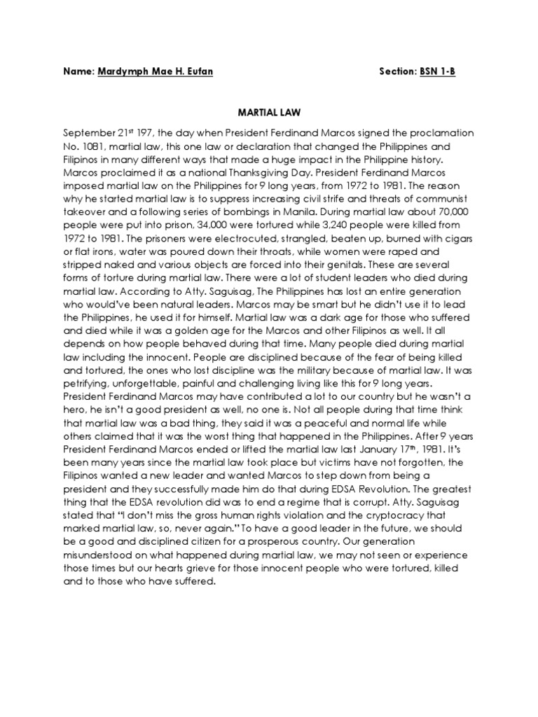 Eufan RPH | PDF | Martial Law | Philippines