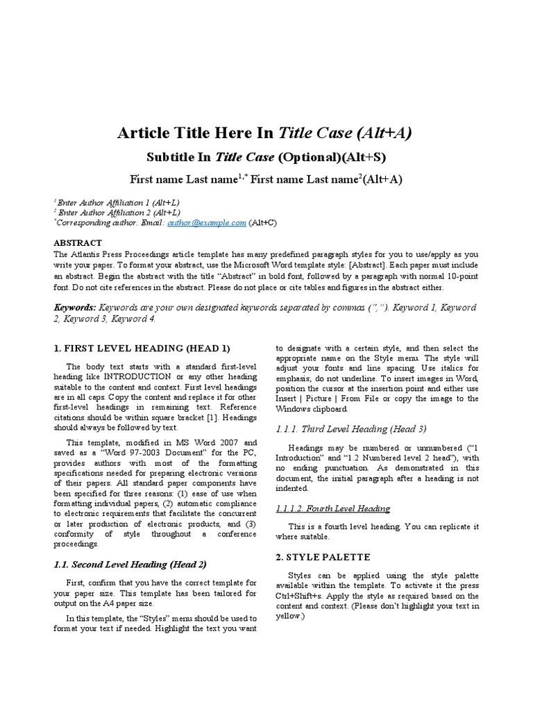 Template Atlantis 2020 | PDF | Microsoft Word | Formal Verification
